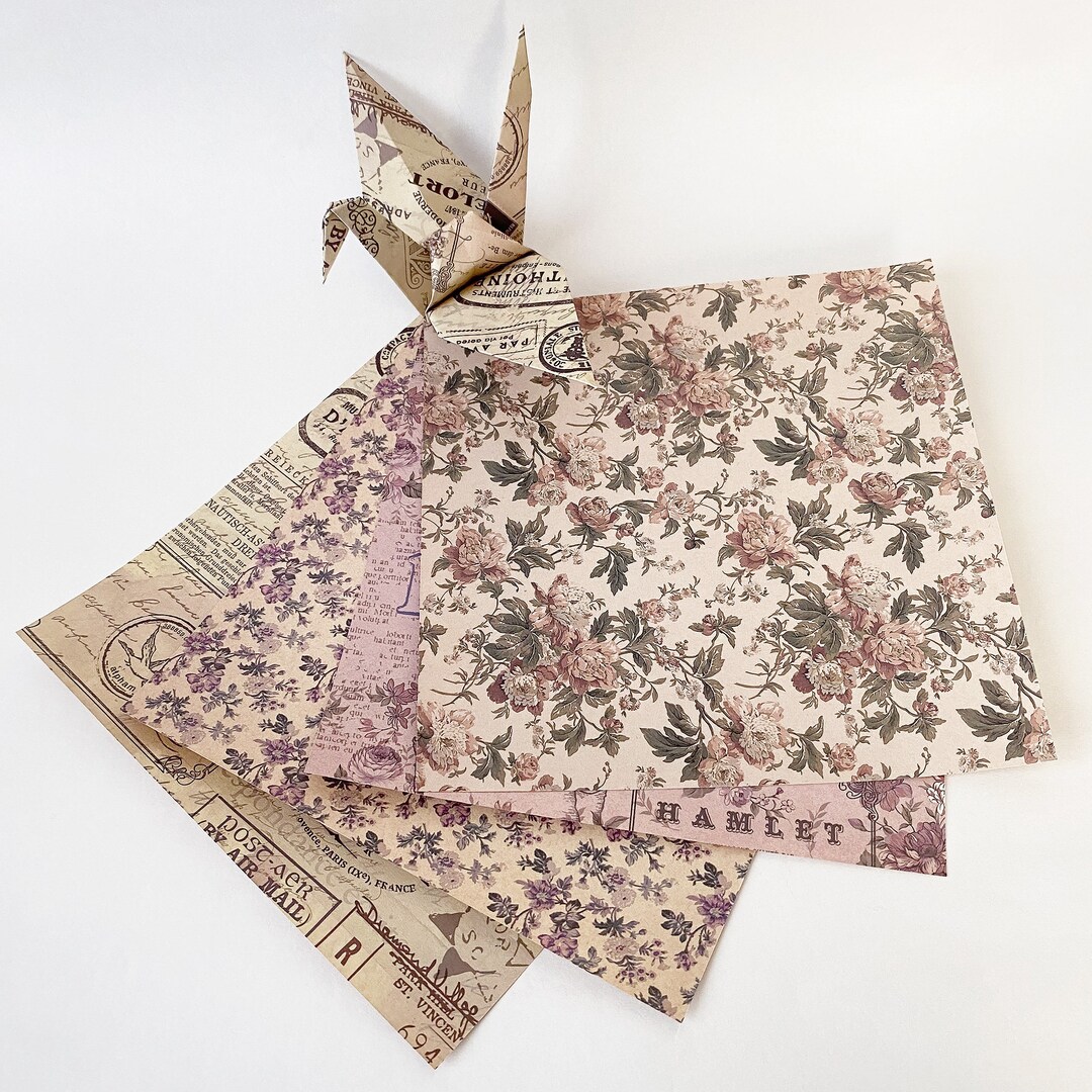 Origami Paper Sheets Kraft Antique Pattern 16 Sheets for Paper Craft ...
