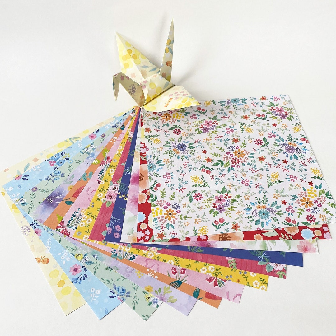 Origami Paper Sheets - Floral Pattern - 36 Sheets for Paper Craft and ...