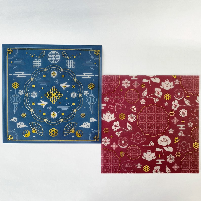 Origami Paper Sheets - Vellum Translucent Chinese Pattern - 12 Sheets ...