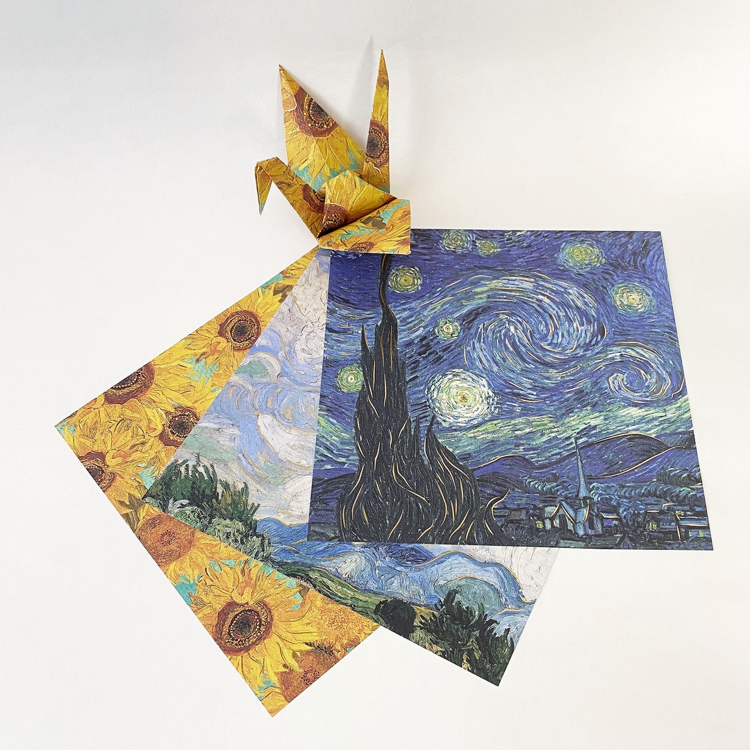Origami Paper Sheets - Van Gogh Paintings Pattern - 12 Sheets for Paper ...