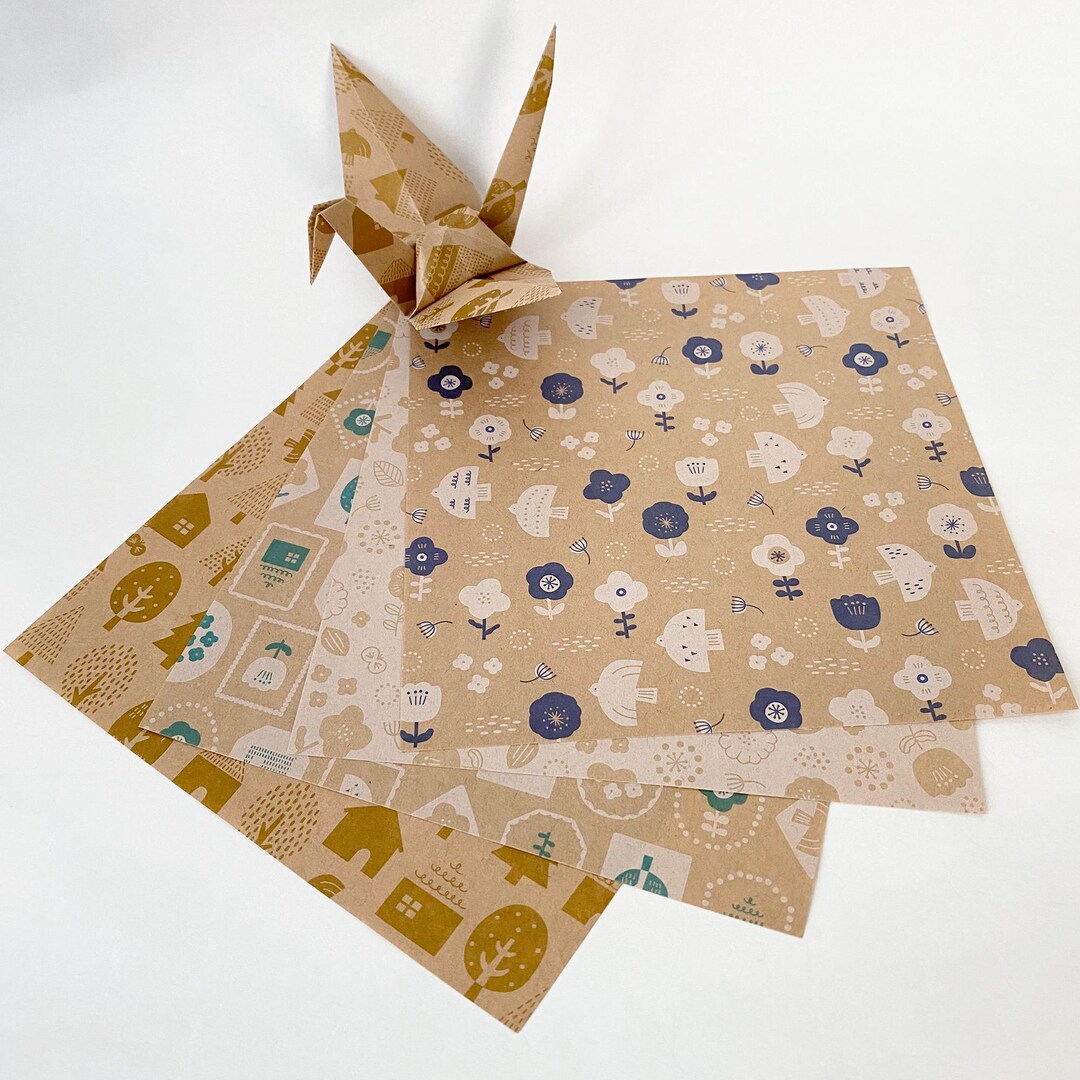 Origami Paper Sheets - Kraft Paper Natural Nordic Design - 28 Sheets ...