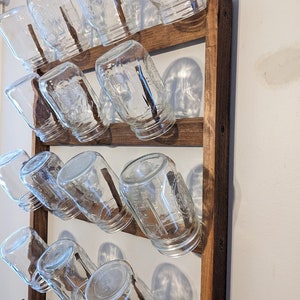 Mason Jar Storage and Display Rack, Wood Wall Rack, Glass Storage, Wood ...