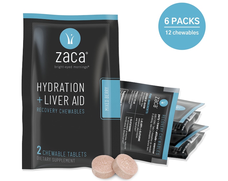 Zaca Recovery Chewable Supplement | Remedy for Hangovers, Exercise ...