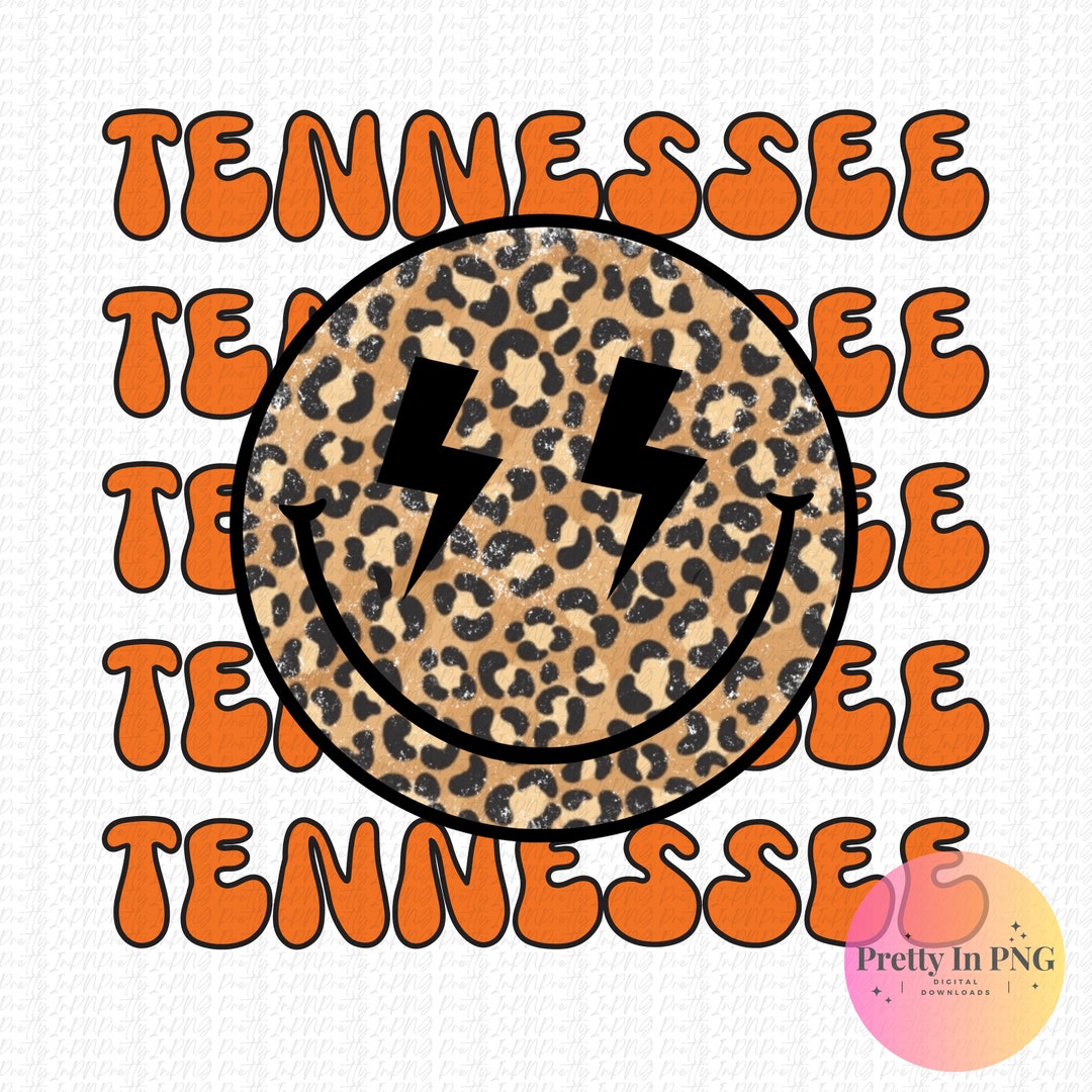 Tennessee Smiley Face Cheetah Design | Sublimation PNG File | Digital ...
