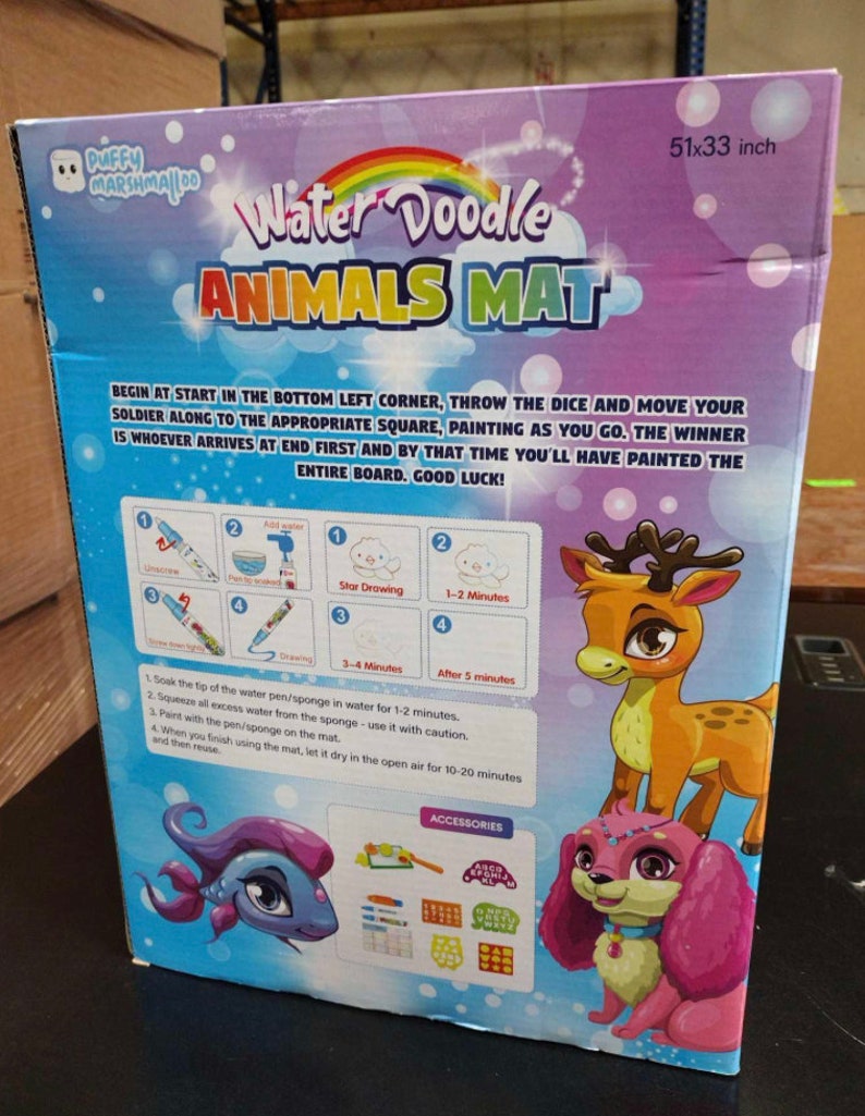 Large Animals Drawing Mat Water Doodle Toy Kids Creative Learning W ...