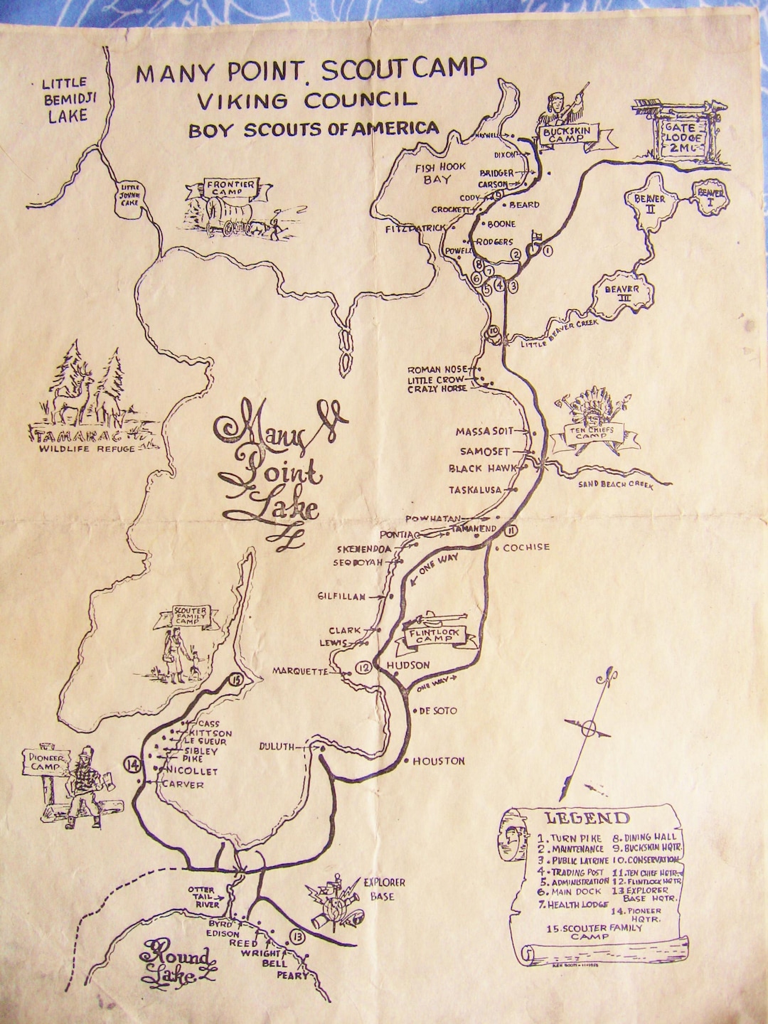 Historic Manypoint Scout Camp Map - Etsy