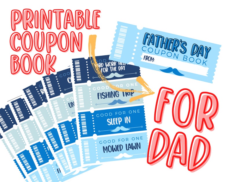 Father's Day Coupon Book for Dad - Svg Cut File for Cricut or ...