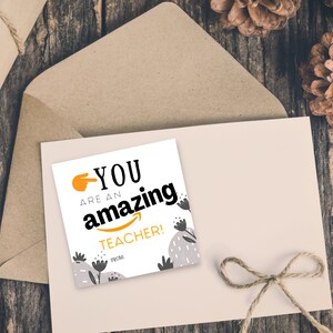 EDITABLE Thank You Gift Tag Teacher Appreciation Gift Label • You Are ...