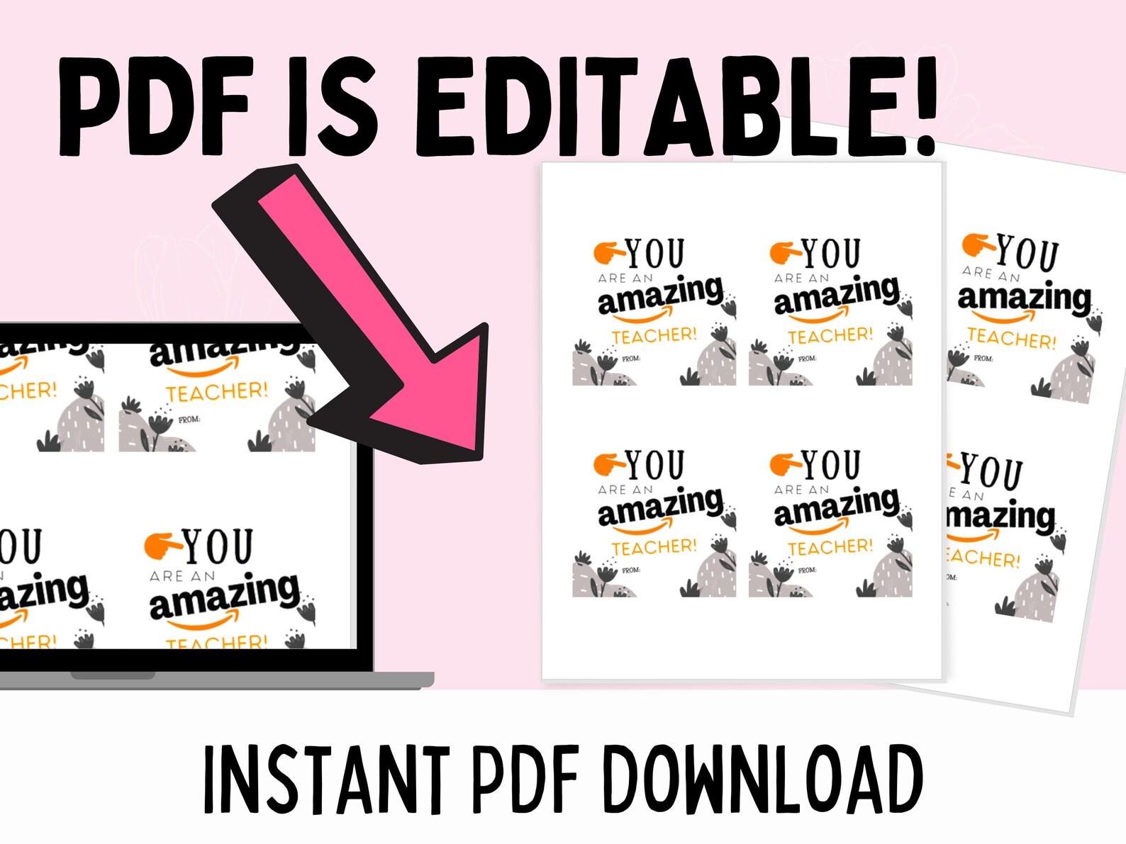 EDITABLE Thank You Gift Tag Teacher Appreciation Gift Label • You Are ...