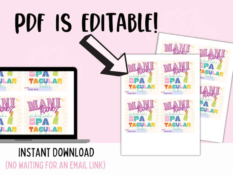 EDITABLE Thank You Gift Tag Teacher Appreciation Gift Label - Etsy