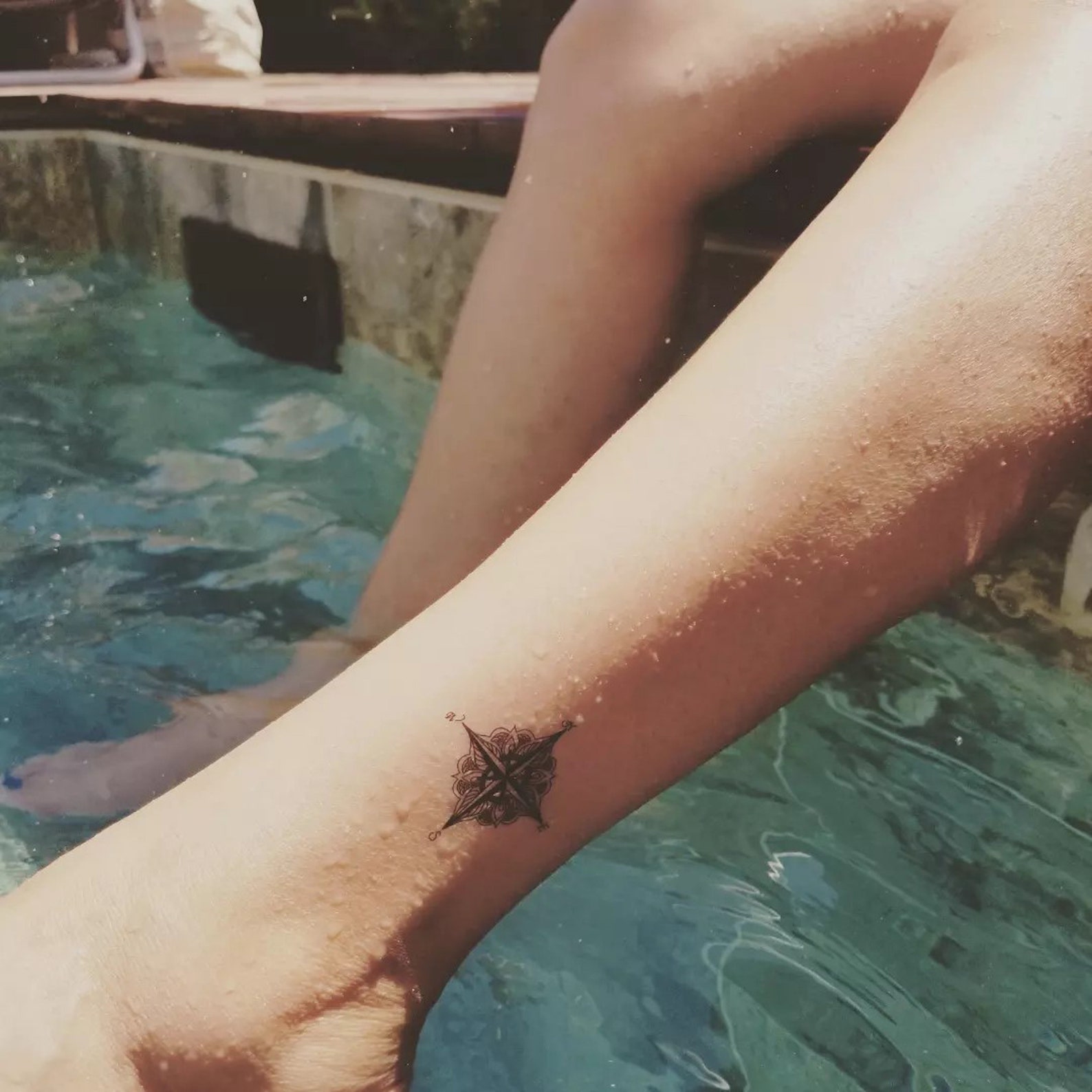 Mandala Compass Temporary Tattoo Boho Compass Tattoo - Etsy