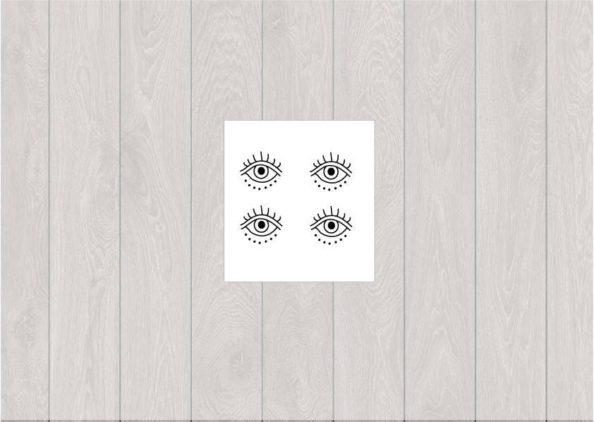 4 Eye Temporary Tattoos / Evil Eye Fake Tattoo / Small Tattoo | Etsy