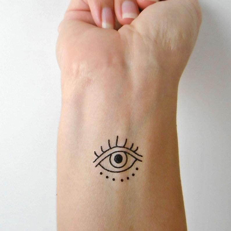 4 eye temporary tattoos / evil eye fake tattoo / small tattoo | Etsy