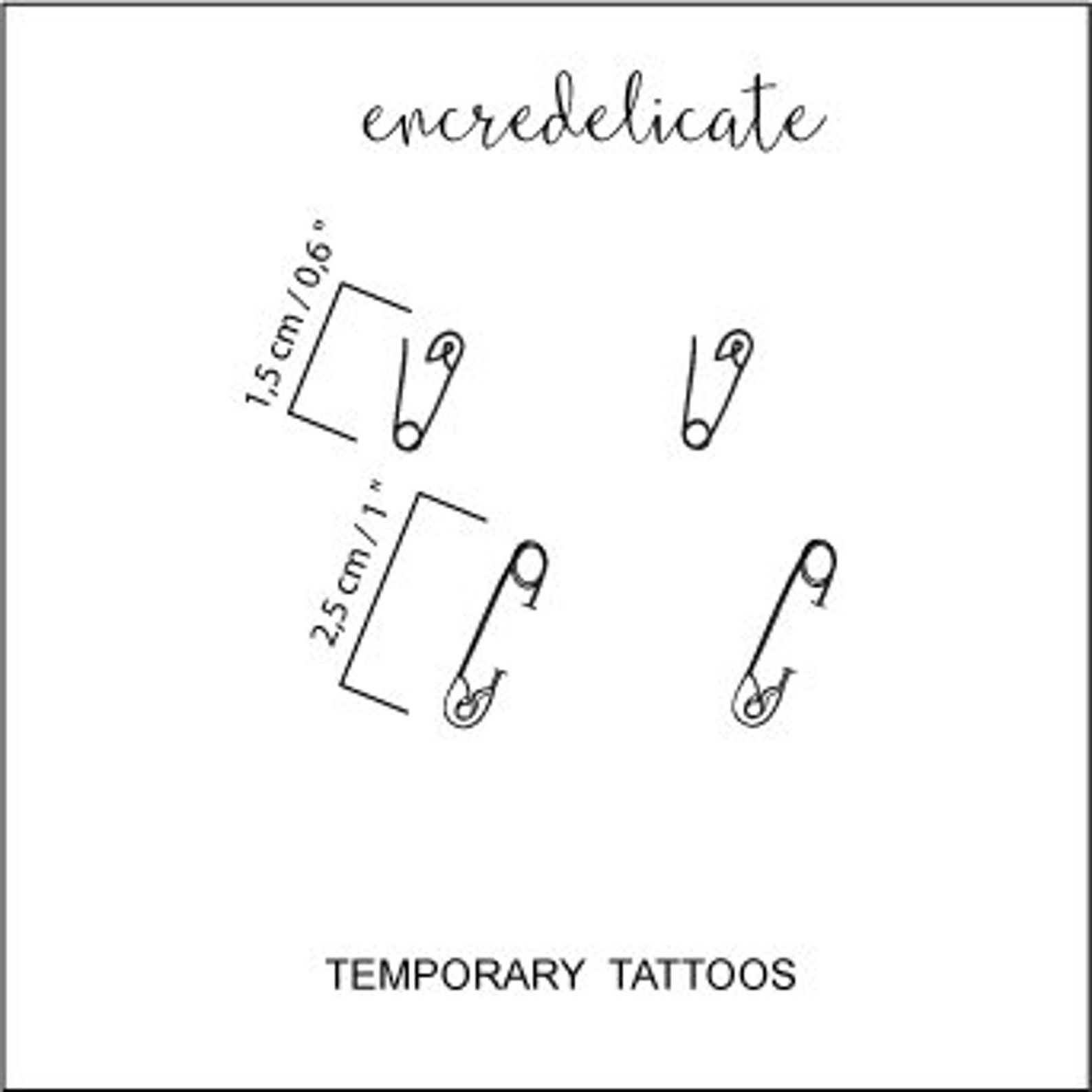 Safety Pin Temporary Tattoo (2 Sets of 2) - Etsy