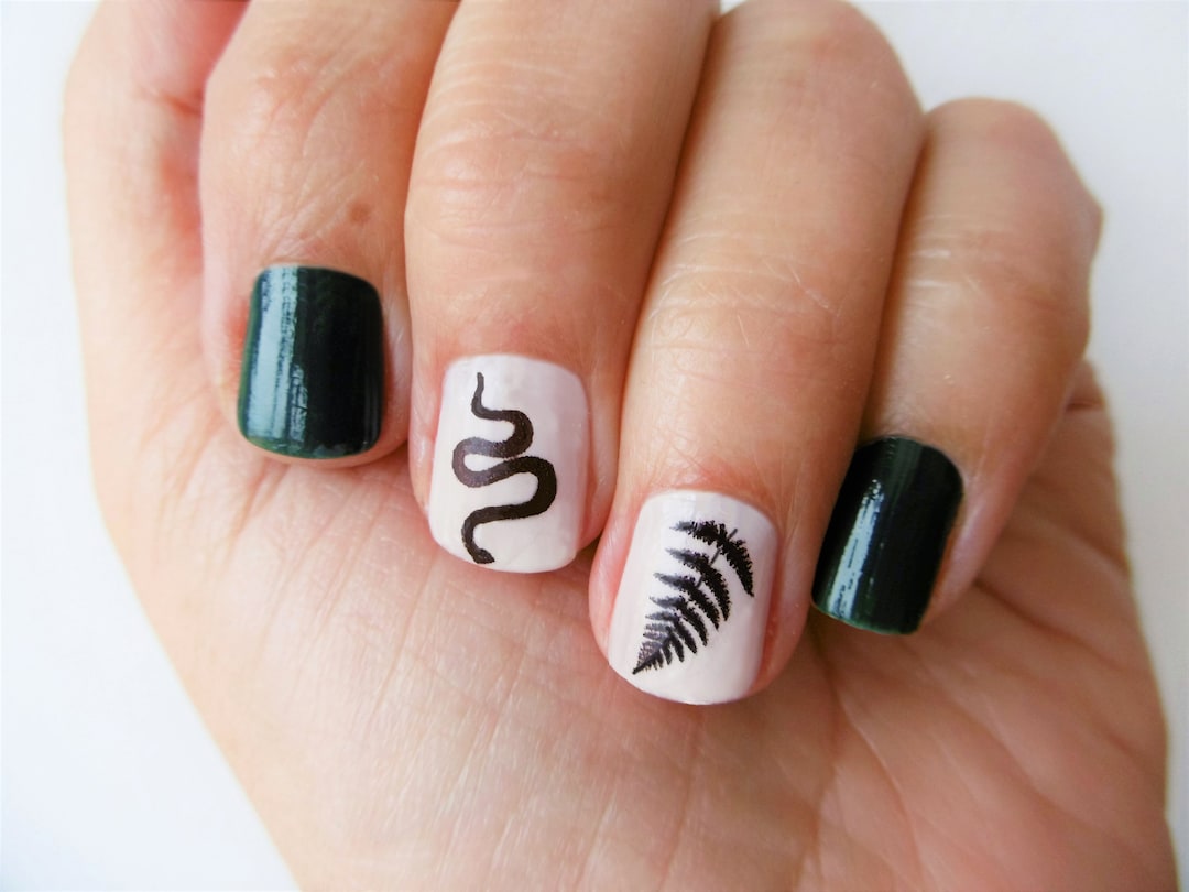 Fern Nail Art / Fern and Snake Waterslide Nail Decals / Nature Nail ...