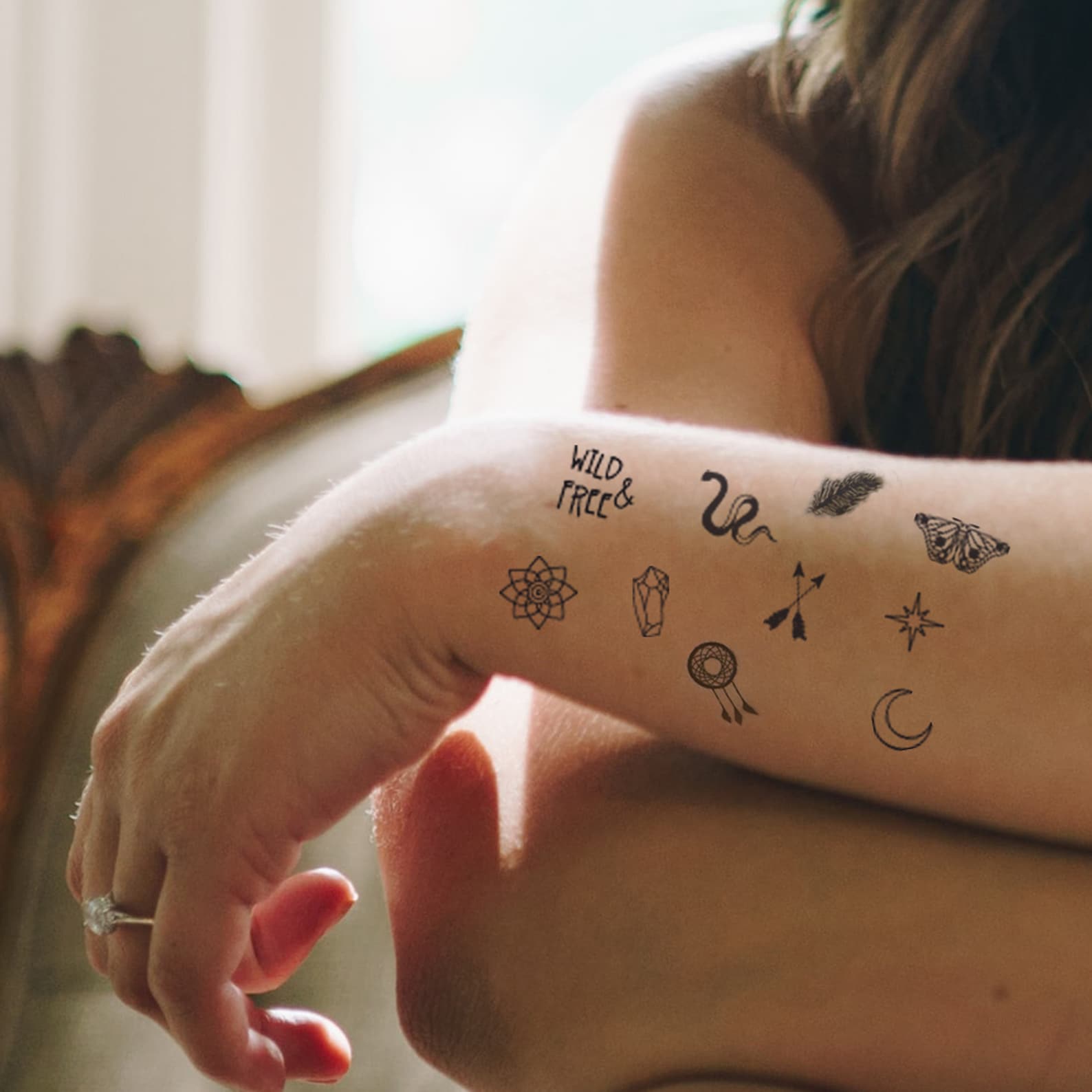 Boho Temporary Tattoos Set - Etsy