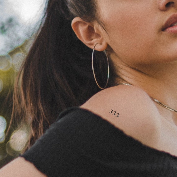 333 Temporary Tattoos set of 4 - Etsy