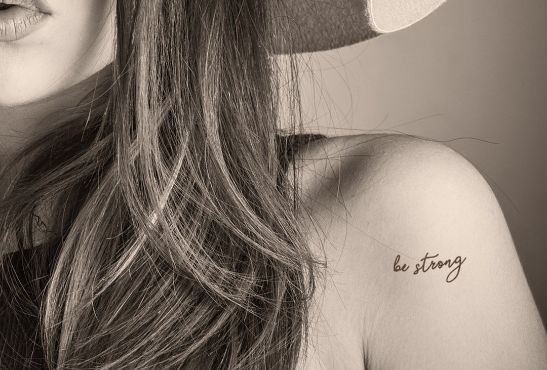 Be Strong Temporary Tattoo (set of 4) - Etsy