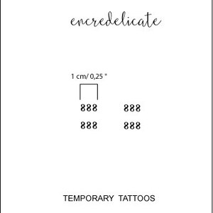 Tatuaje temporal del número de ángel 888 (juego de 4) - Etsy México
