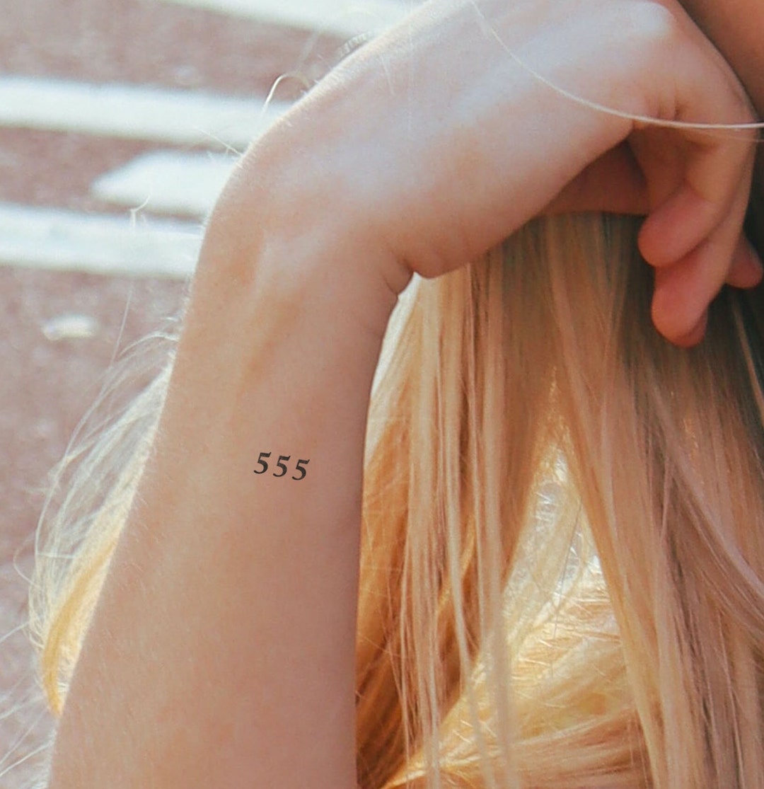555 Angel Number Temporary Tattoos (set of 4) - Etsy