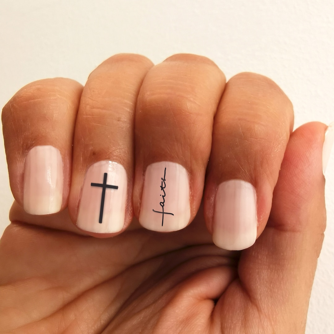 Cross Faith Nail Art Water Decals - Etsy