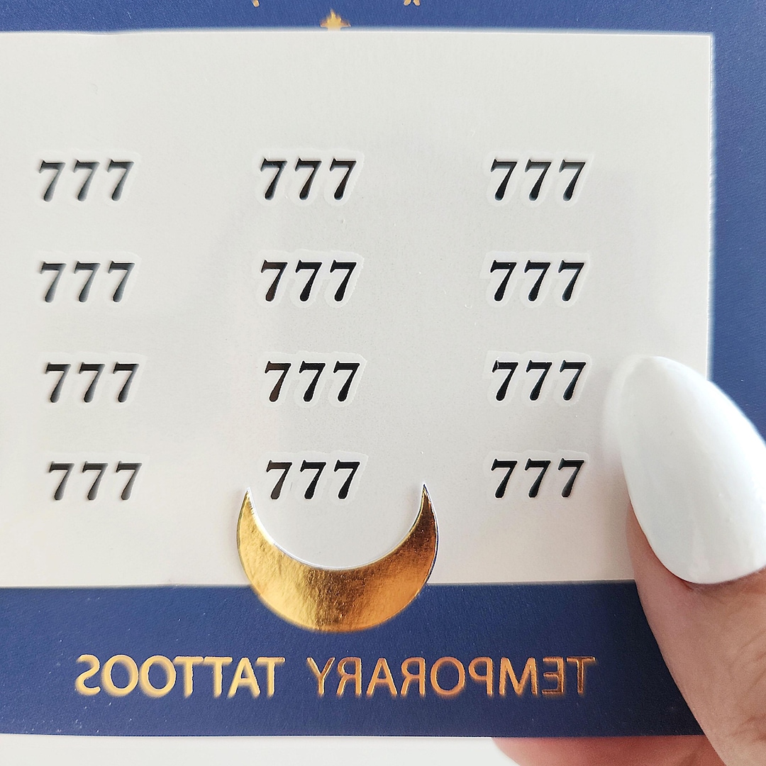 777 Angel Number Temporary Tattoos (set of 12) - Etsy