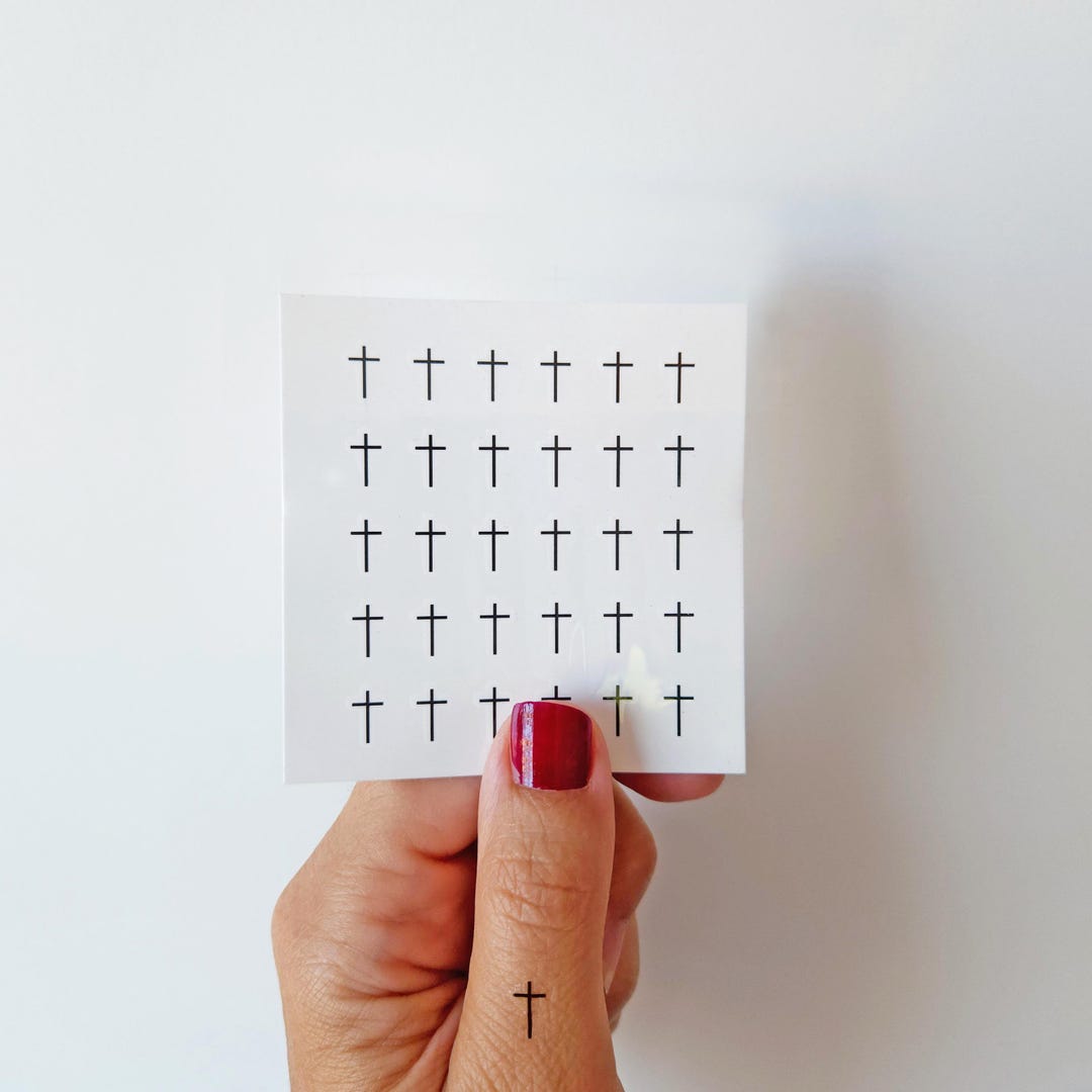 Mini Black Cross Temporary Tattoo (set of 30) - Etsy