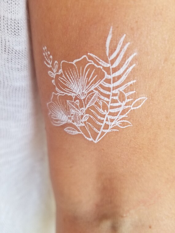 White Ink Rose Tattoo