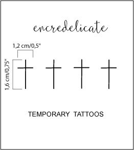 Cross Temporary Tattoo (set of 4) - Etsy