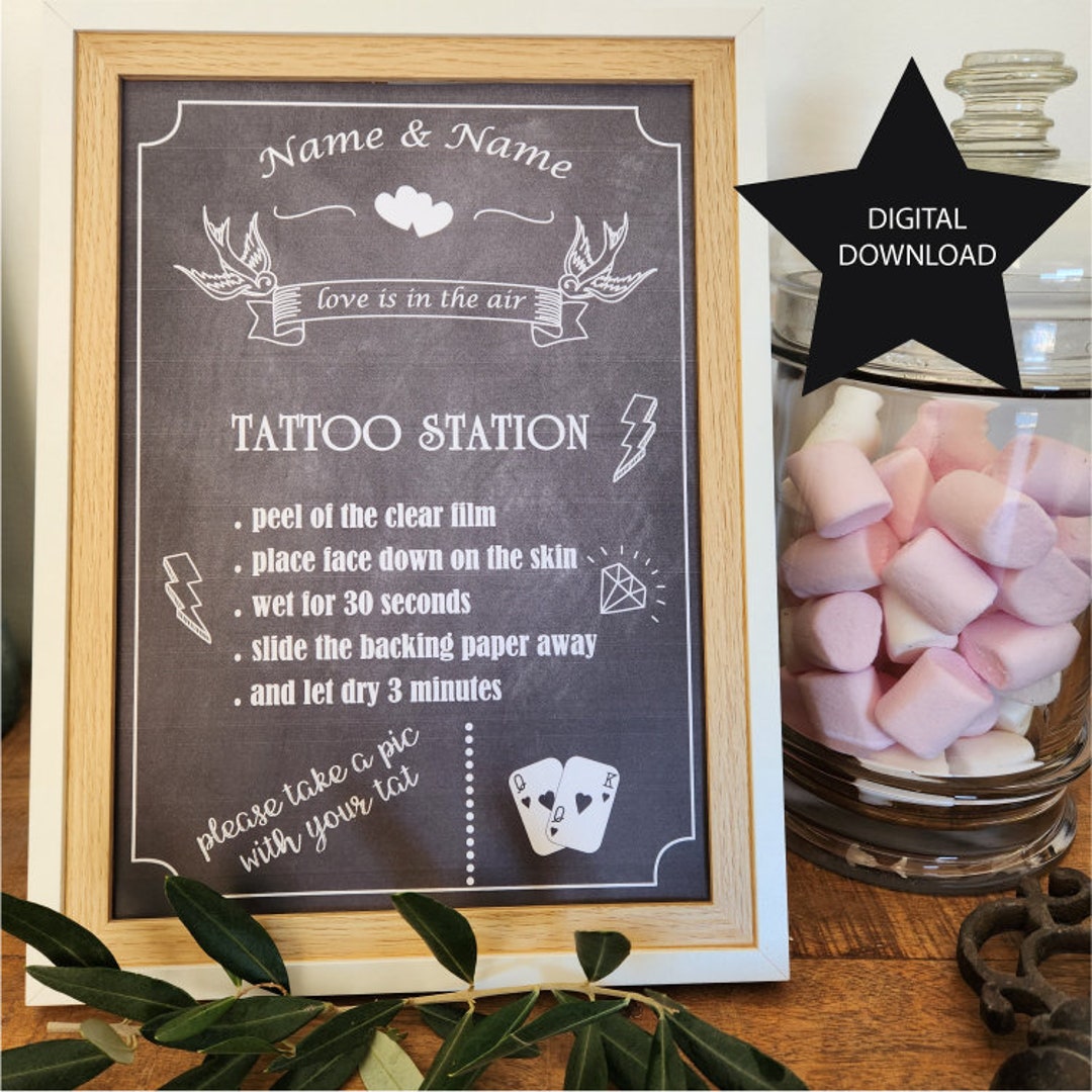 Customizable Sign for Temporary Tattoo Station for Weddings or Parties ...