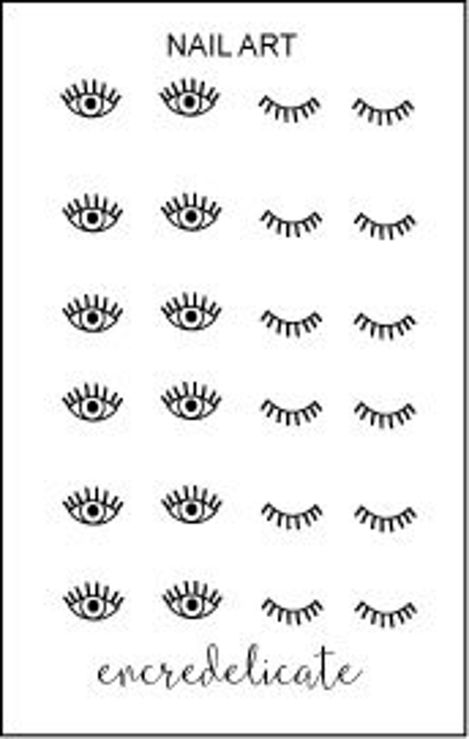 Eye nail decals / eyes nail decals /minimalist eye nail decals | Etsy