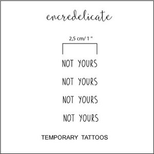 Not Yours Temporary Tattoos (set of 4) - Etsy