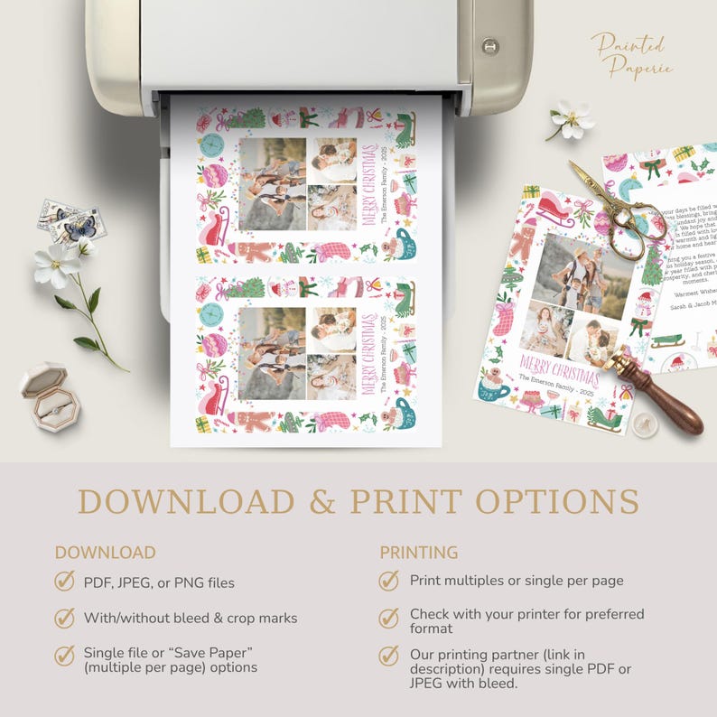 Whimsical Colorful Doodle Christmas Photo Card Template, Cute and Fun ...