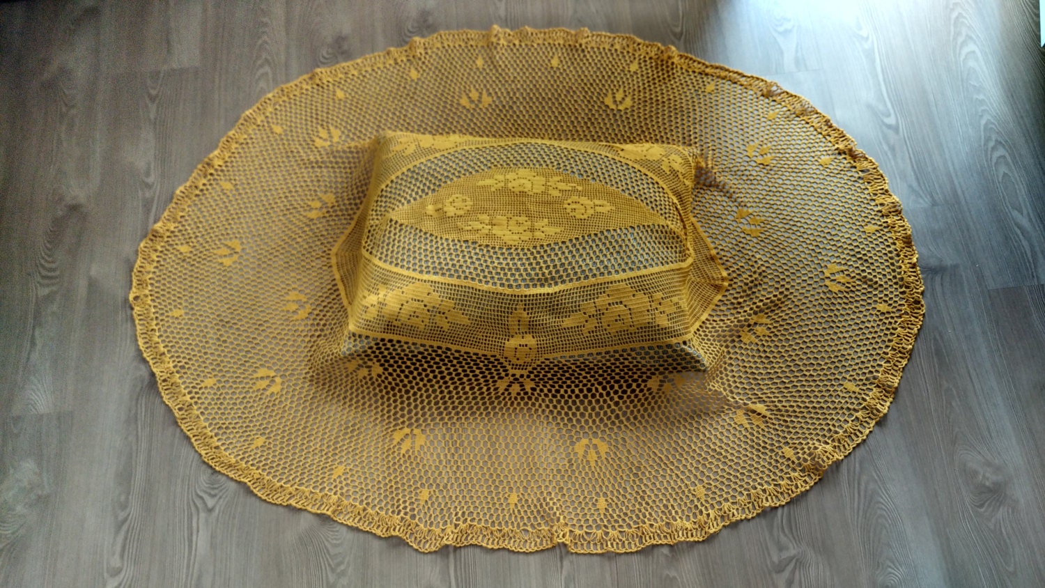 Unique Large Handmade Lace Ellipse Crochet Tablecloth in - Etsy