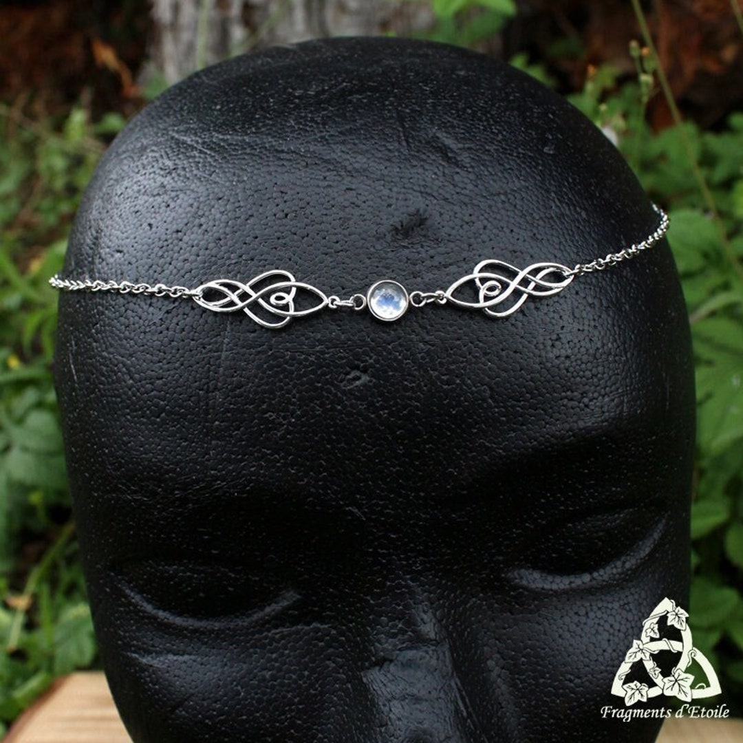 Medieval Elven Tiara With Scrolls and Peristerite, Silver-white Fairy ...