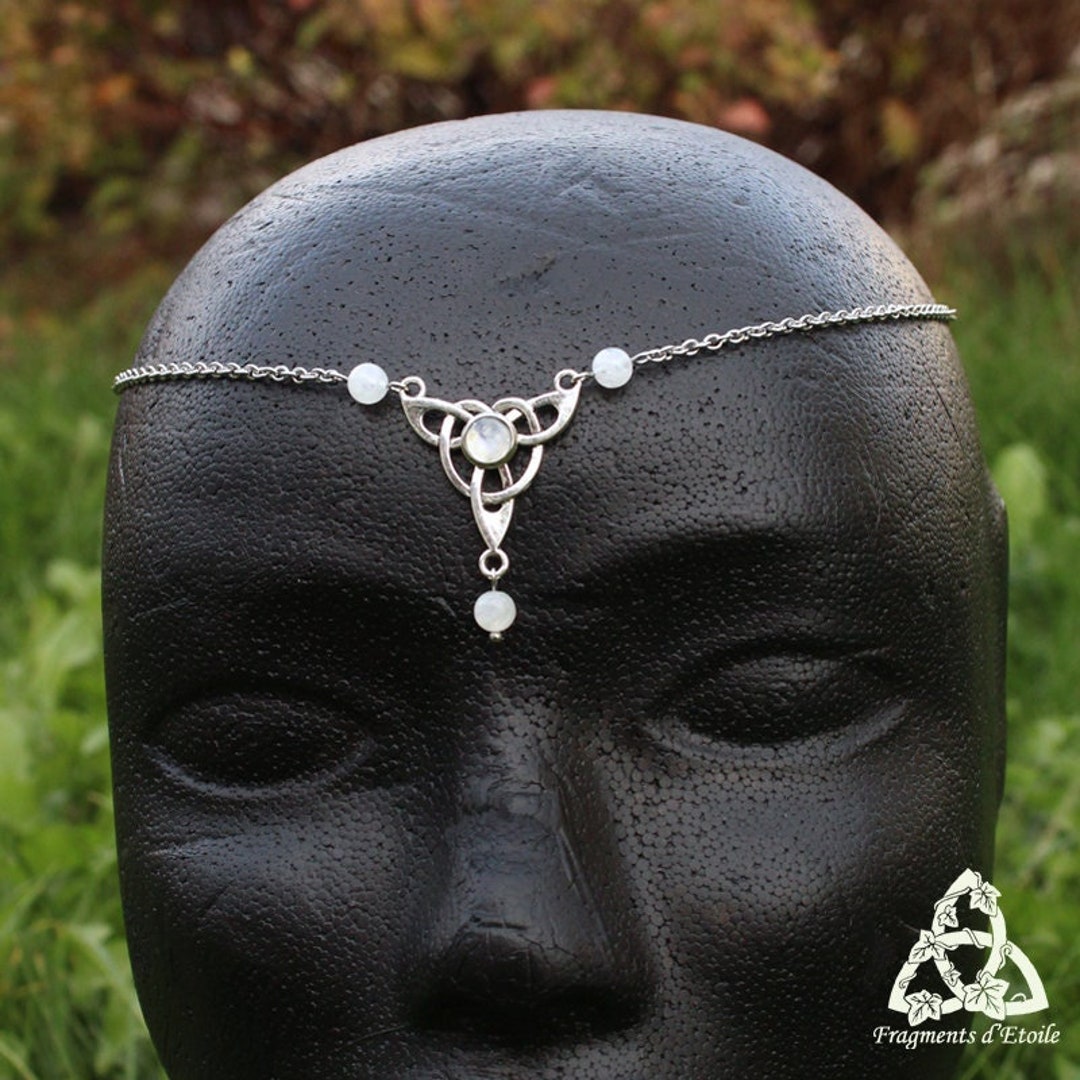 Celtic Triquetra and Peristerite Tiara, Fairy Medieval Wedding Tiara ...