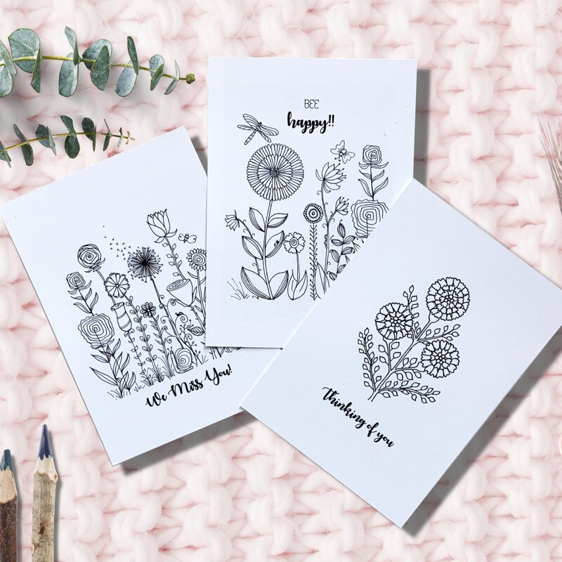 Coloring Postcards - Etsy