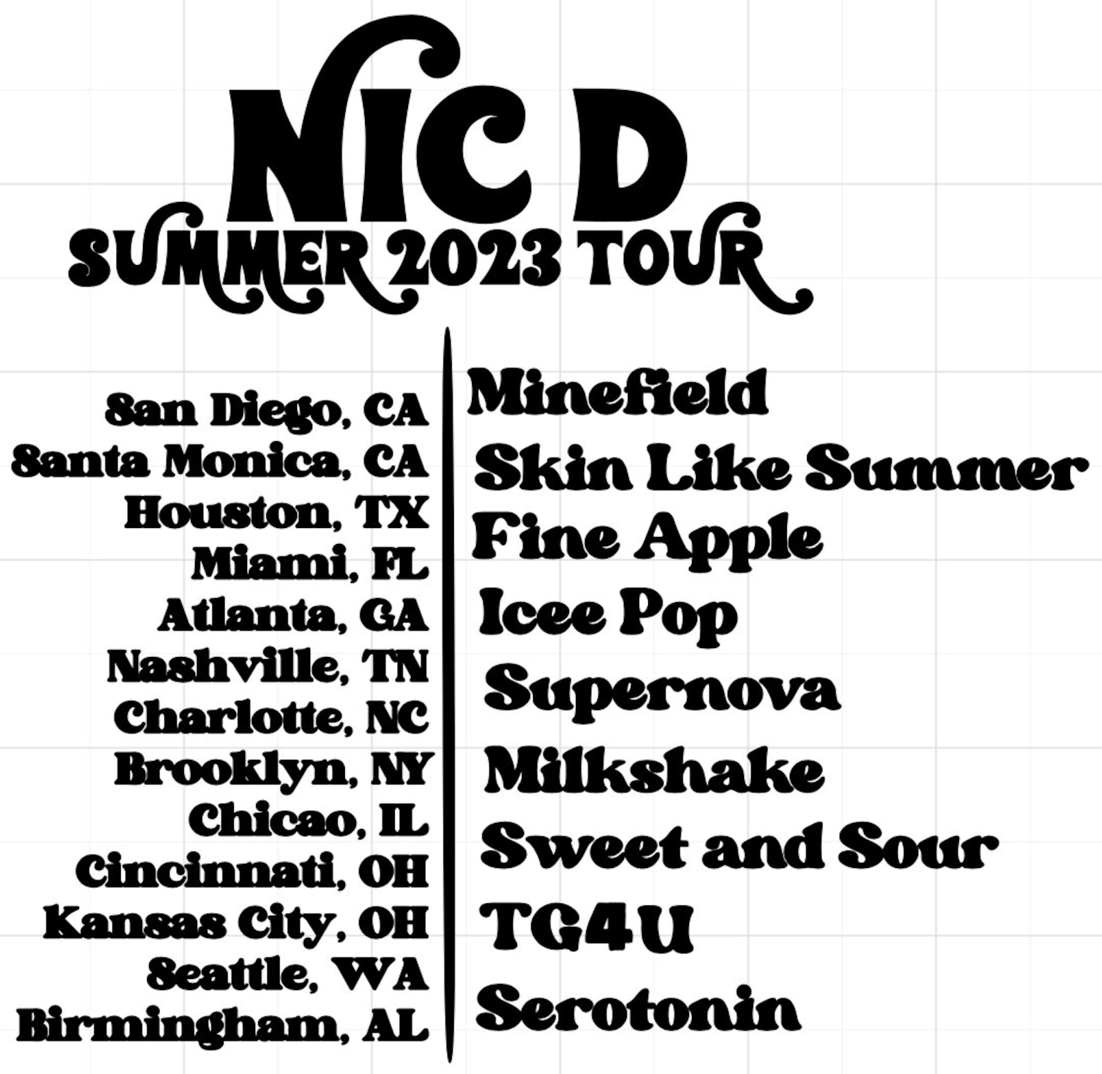 Nic D Tour SVG - Etsy