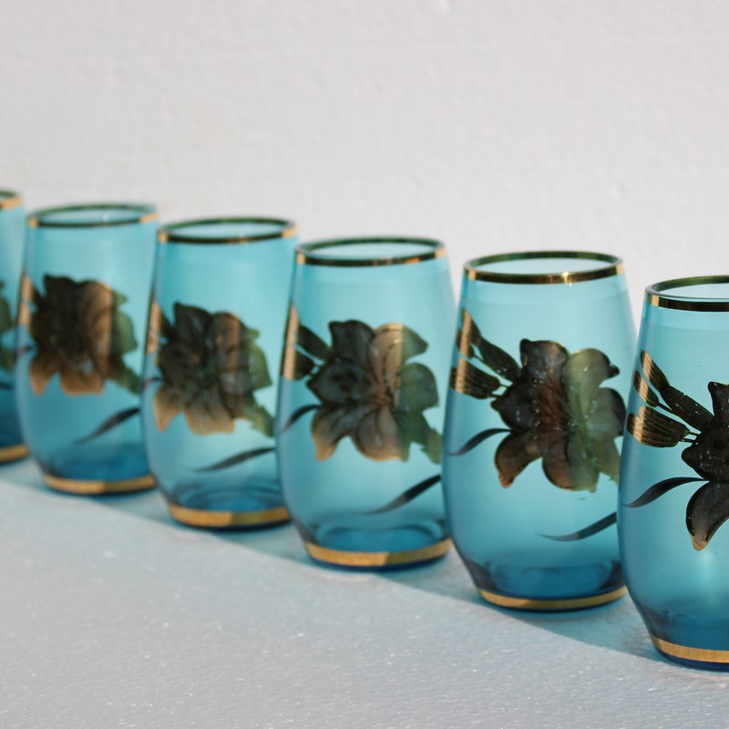 Gold Rim Drinking Glasses - Etsy