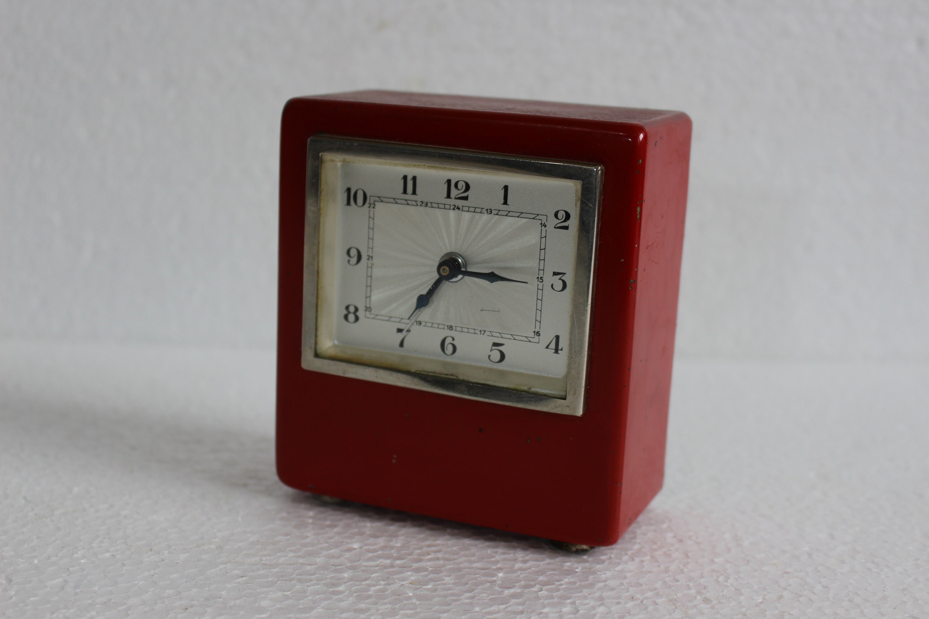 Art Deco Bauhaus Red Clock HKS With Cashbox / German Clock - Etsy