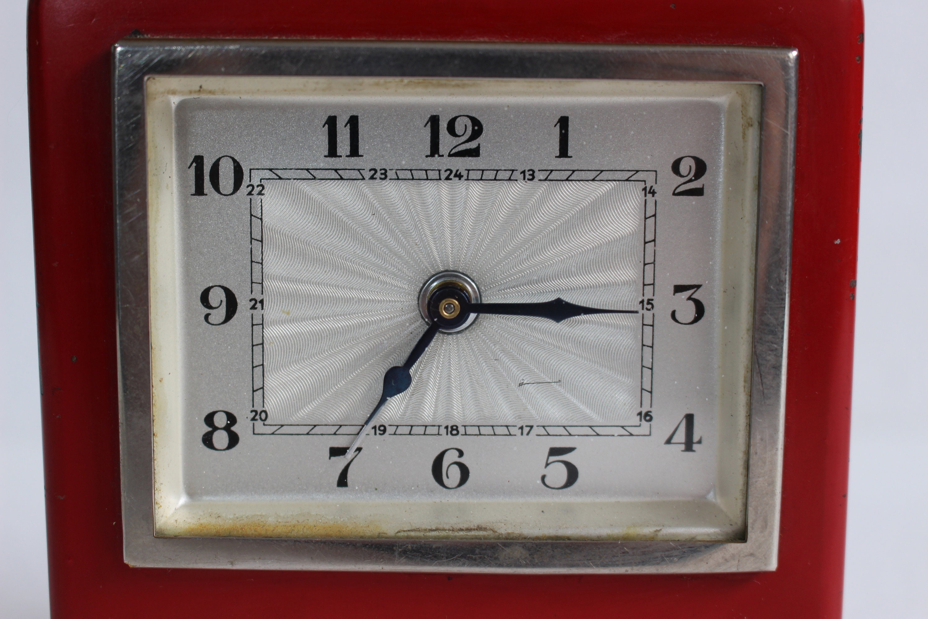 Art Deco Bauhaus Red Clock HKS With Cashbox / German Clock - Etsy