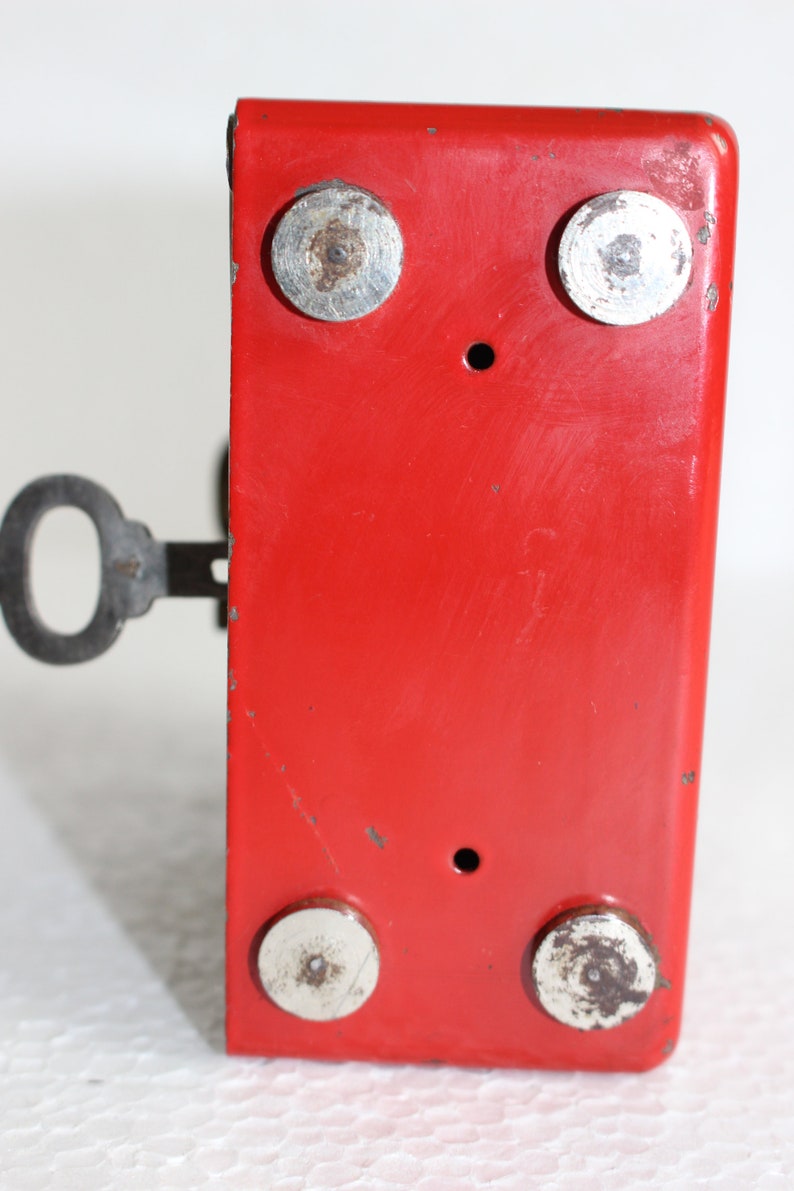 Art Deco Bauhaus Red Clock HKS With Cashbox / German Clock - Etsy