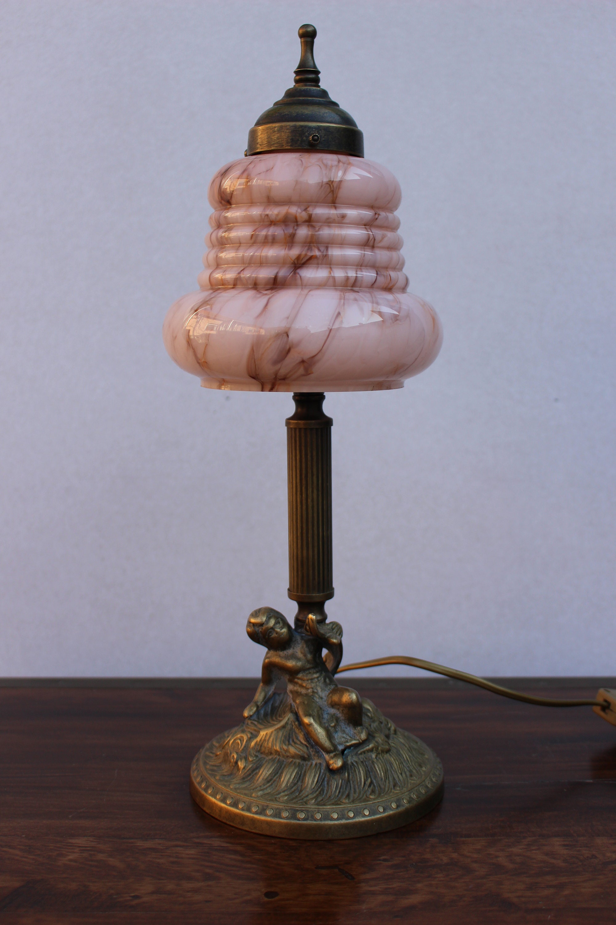 Art Deco Structural Table Lamp / Pedestal Lamp / Angel - Etsy