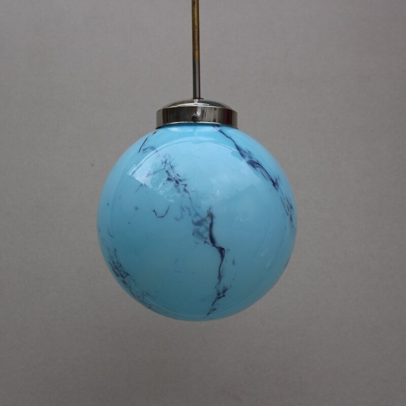 Blue Glass Pendant Light - Etsy