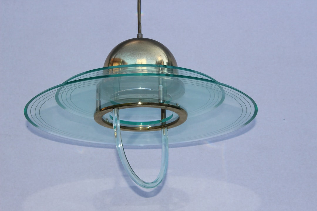 Space Age UFO Ceiling Light / Vintage Modern Disc Pendant Light / 1980s ...