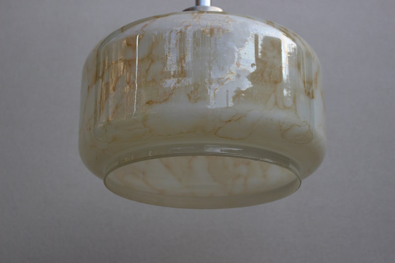 Beautiful Vintage Marble Glass Light / Mid Century Cased Glass Pendant ...