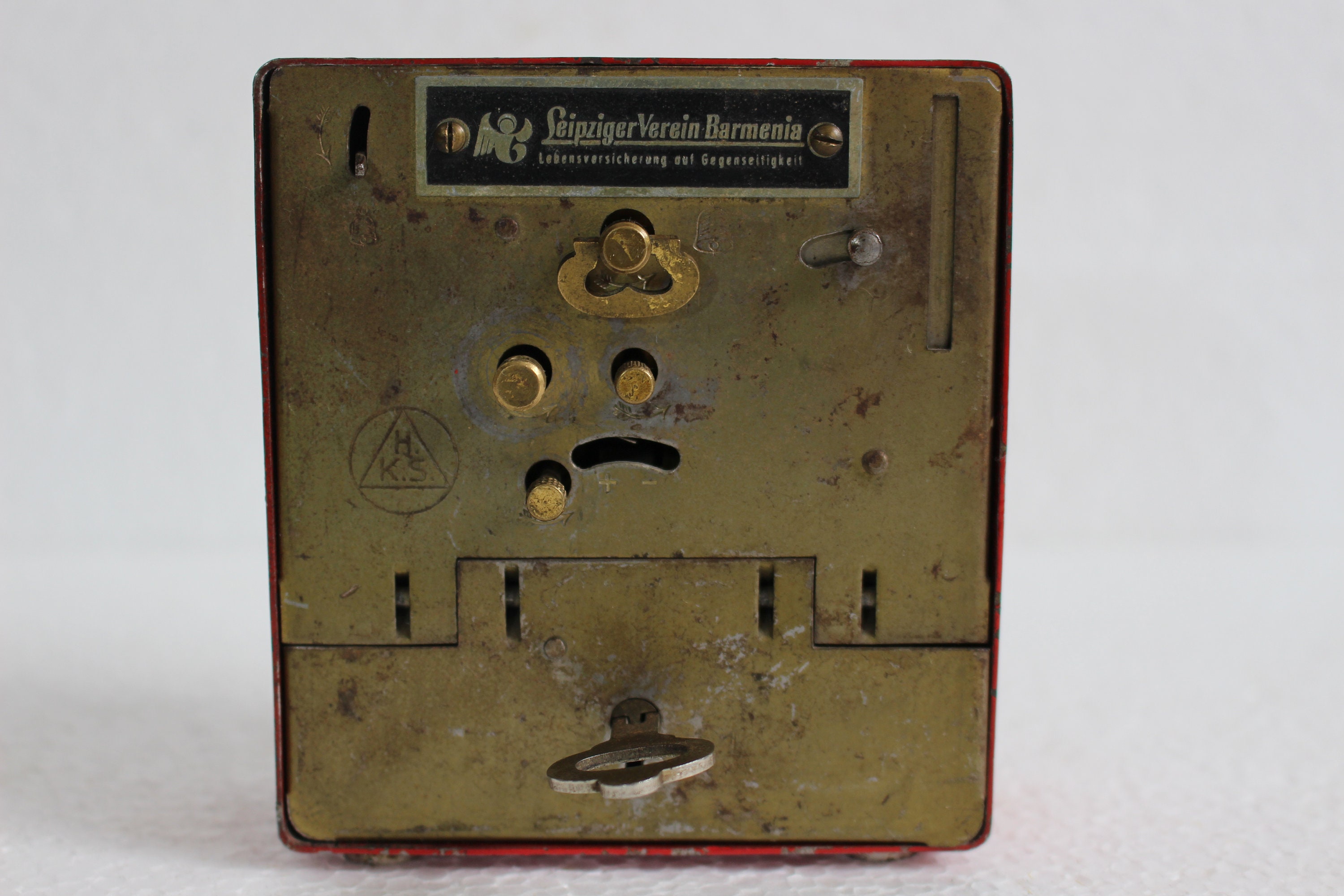 Art Deco Bauhaus Red Clock HKS With Cashbox / German Clock - Etsy