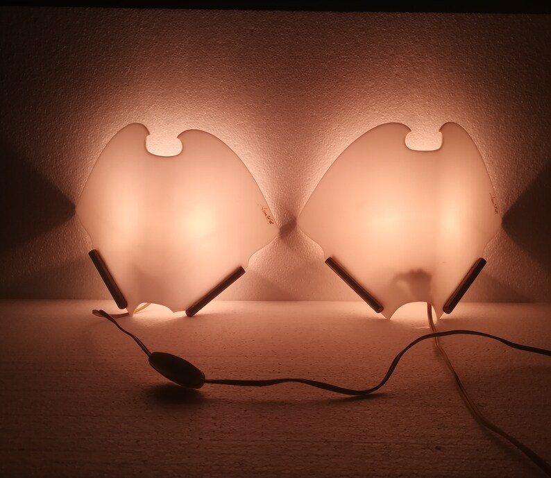 Unusual Plastic and Brass Design Wall Sconces / Set of - Etsy