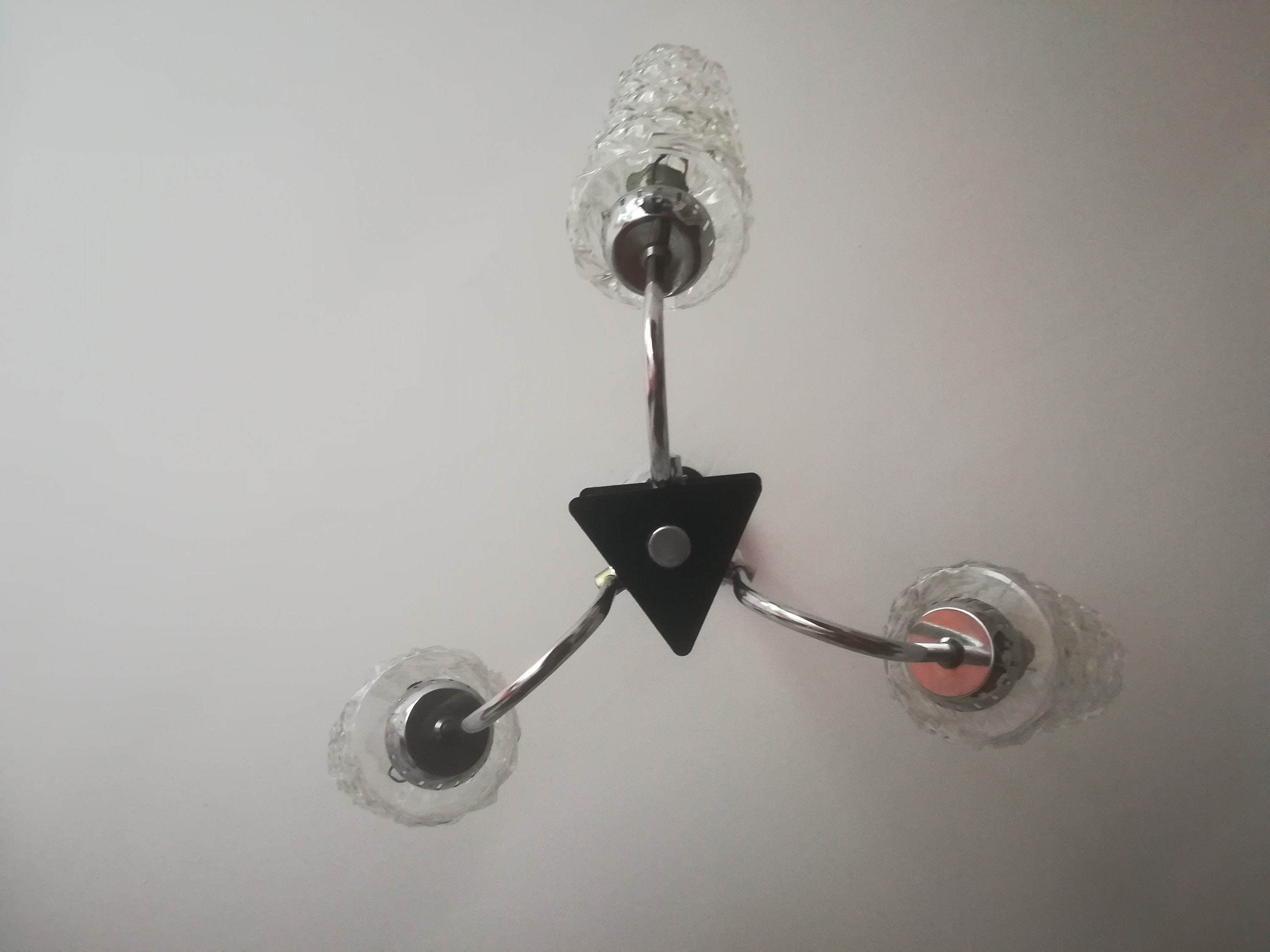 Vintage Mid Century Ceiling Lamp / Three Bulbs Chandelier / - Etsy