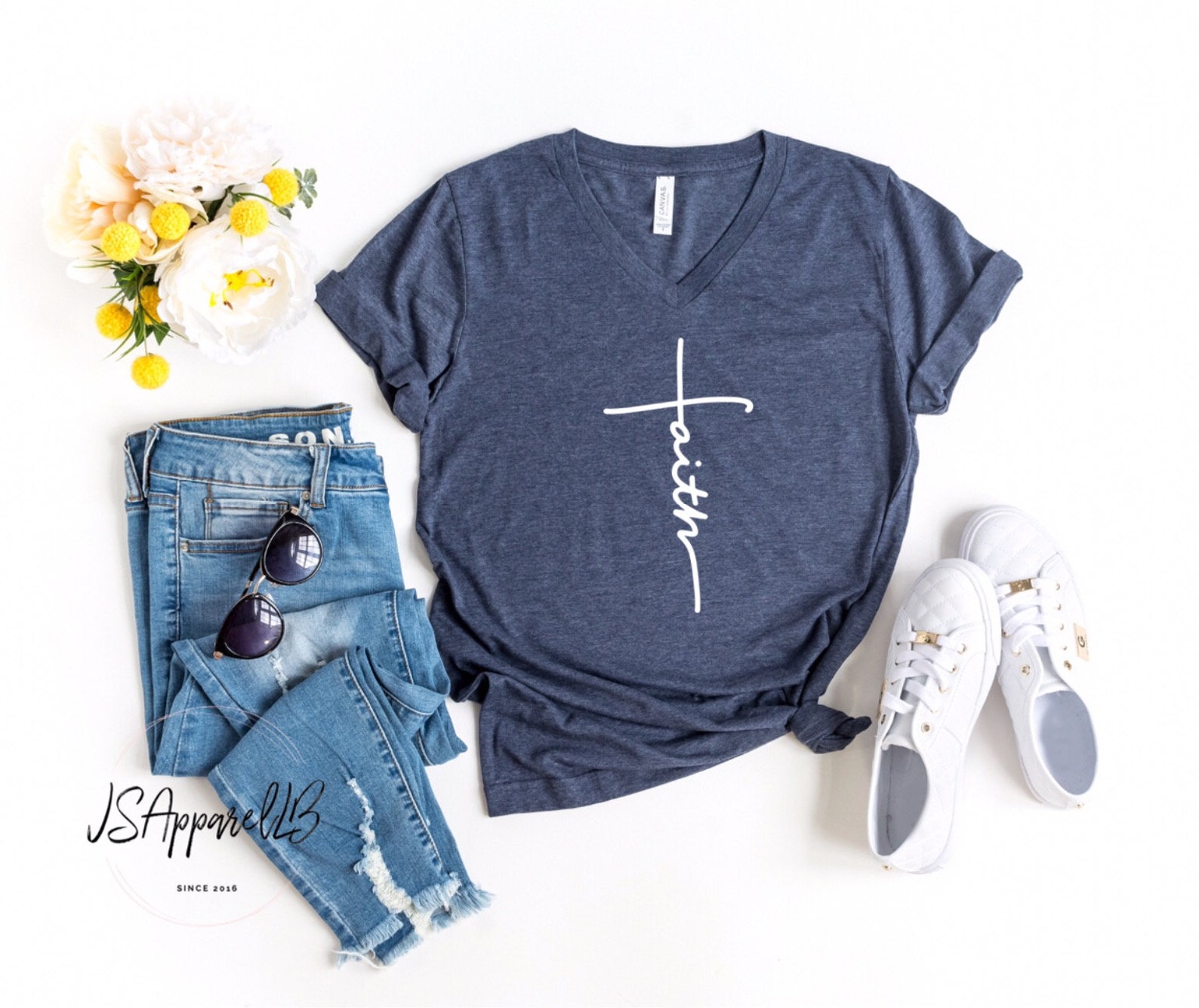 Faith UNISEX V-neck Shirt Spiritual Shirt Christian Shirt - Etsy